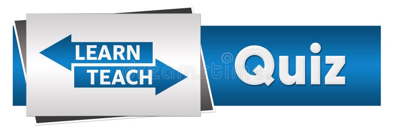 Quiz Learn Teach Arrows Blue Grey Horizontal Stock Illustration ...