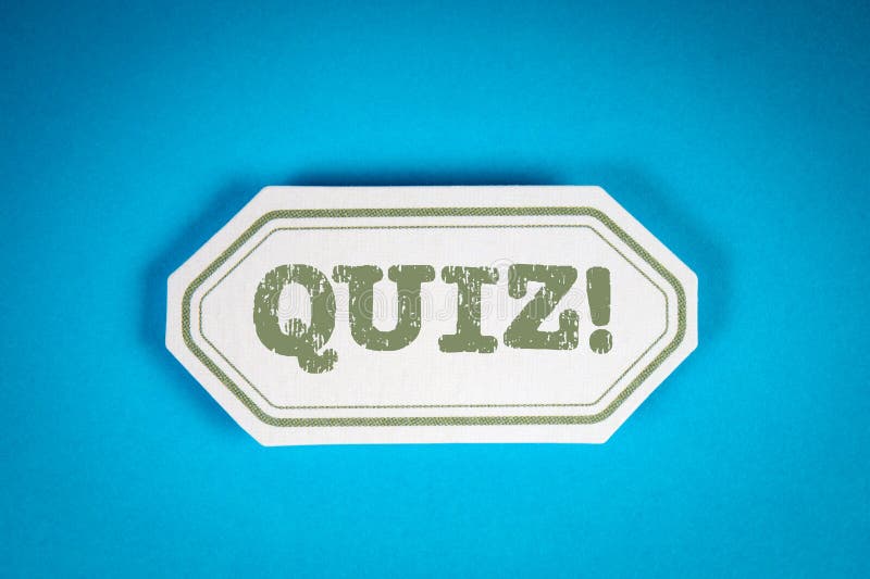 Quiz Concept. Paper Sticker with Text on a Blue Background Stock Image ...