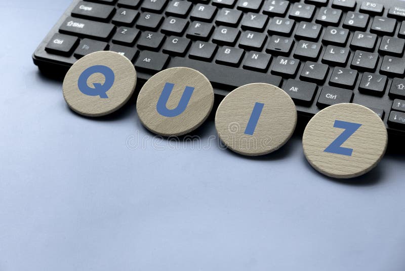 Quiz Concept Wooden Letters Keyboard Background Stock Photos - Free ...