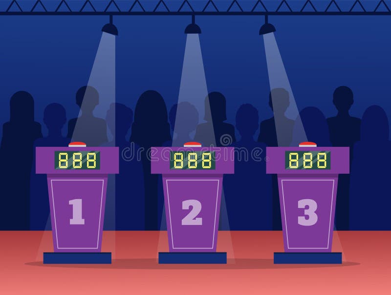 Quiz Game Empty Stage Interior Design. Television Trivia Show Stock ...