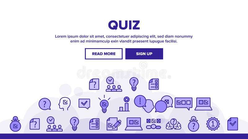 Quiz Game Landing Header Vector Stock Vector - Illustration of design ...