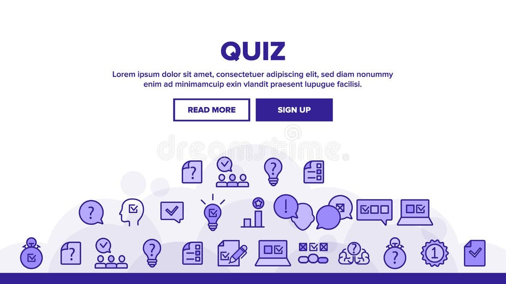 Quiz Game Landing Header Vector Stock Vector - Illustration of design ...