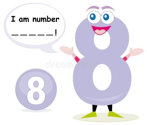 Quiz Game with Number Eight Stock Vector - Illustration of preschool ...