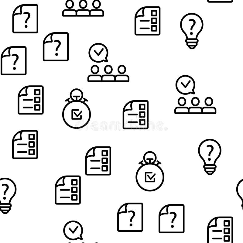 Quiz Game Vector Seamless Pattern Stock Vector - Illustration of ...