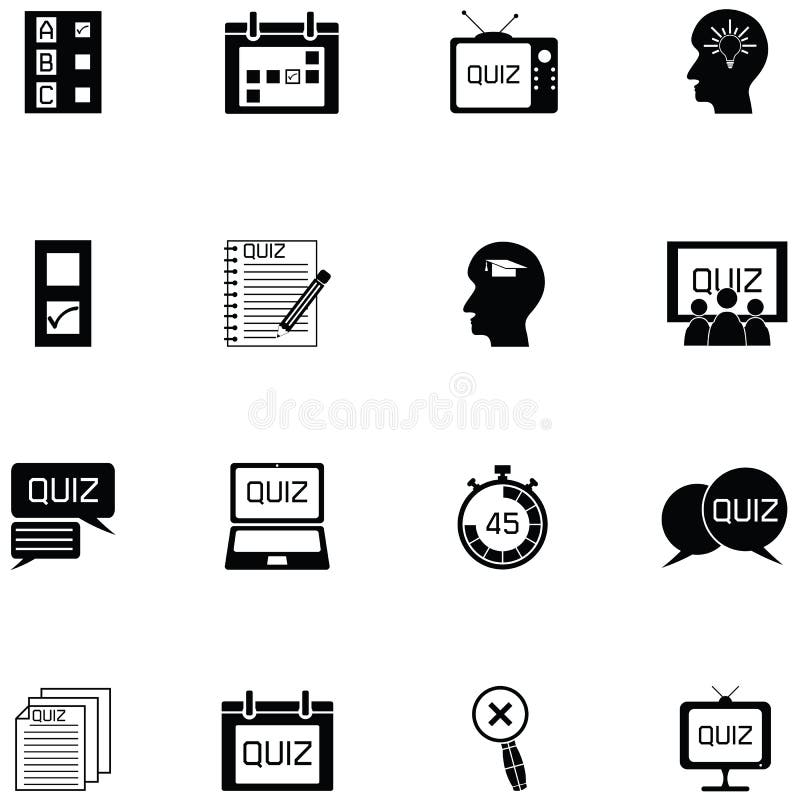 Quiz icon set stock vector. Illustration of test, button - 120570442