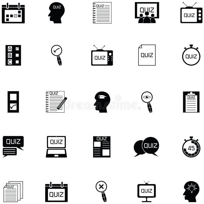 Quiz icon set stock vector. Illustration of speech, education - 120570480