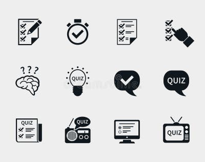 Quiz icon set stock vector. Illustration of background - 58113053