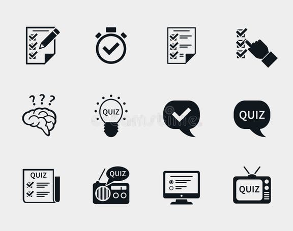 Quiz icon set stock vector. Illustration of background - 58113053