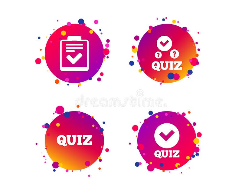 Quiz Icons. Checklist with Check Mark Symbol. Vector Stock Vector ...