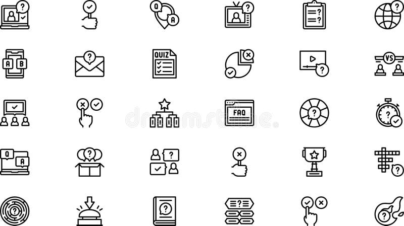Quiz Icons High-Quality Vector Icons Collection with Editable Stroke ...