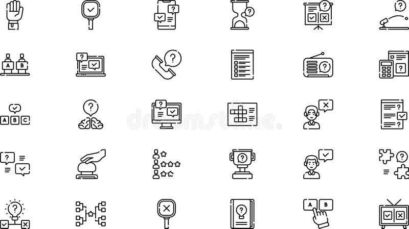 Quiz Icons High-Quality Vector Icons Collection with Editable Stroke ...