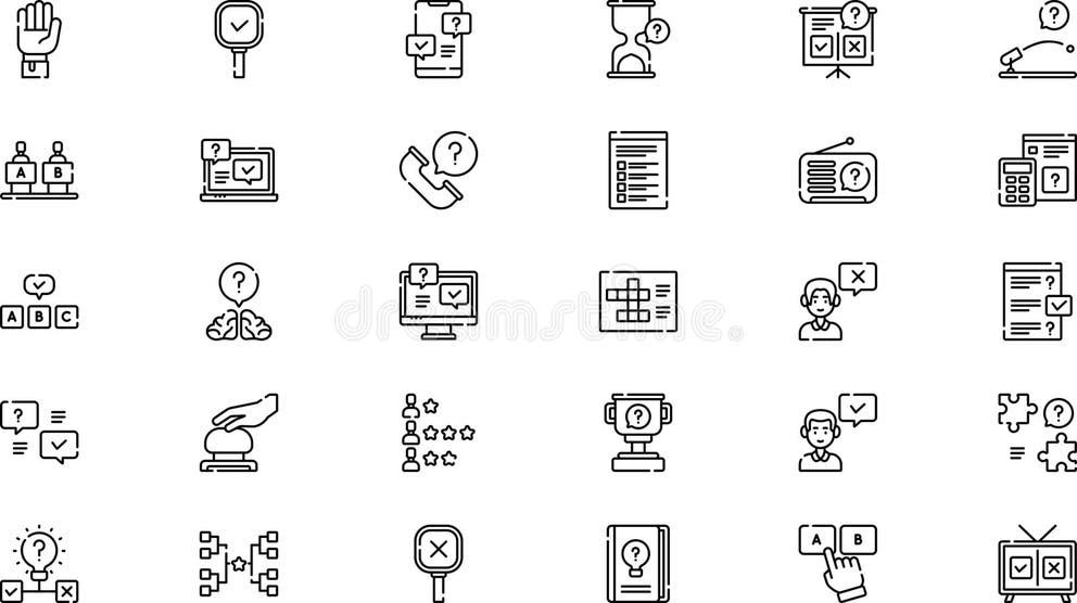 Quiz Icons High-Quality Vector Icons Collection with Editable Stroke ...