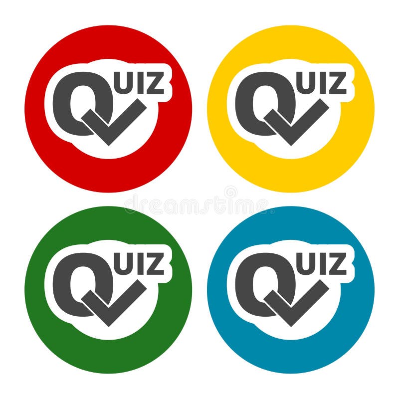 Quiz Icons Set with Long Shadow Stock Vector - Illustration of answer ...