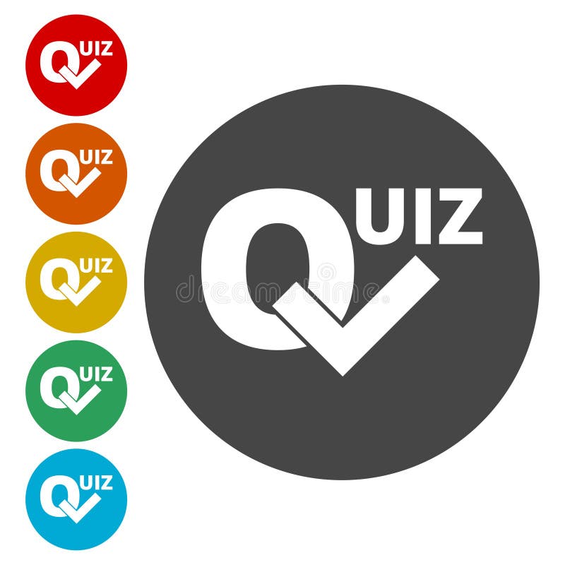 Quiz Icons Set with Long Shadow Stock Vector - Illustration of answer ...