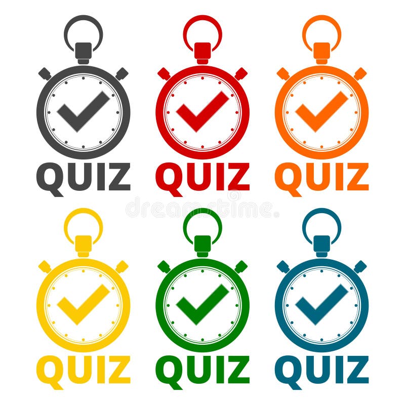 Quiz Icons Set on White Background Stock Vector - Illustration of form ...