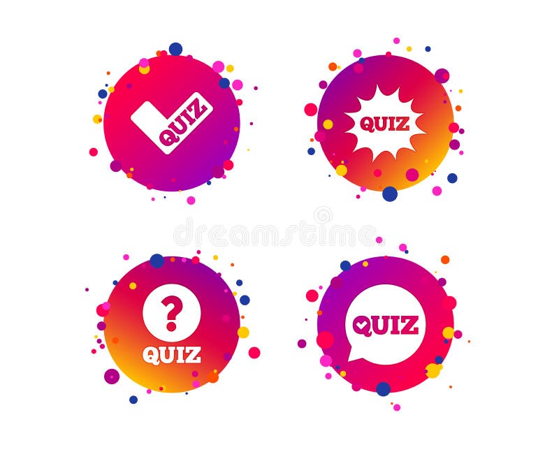 Quiz Icons. Speech Bubble with Check Mark Symbol. Vector Stock Vector ...