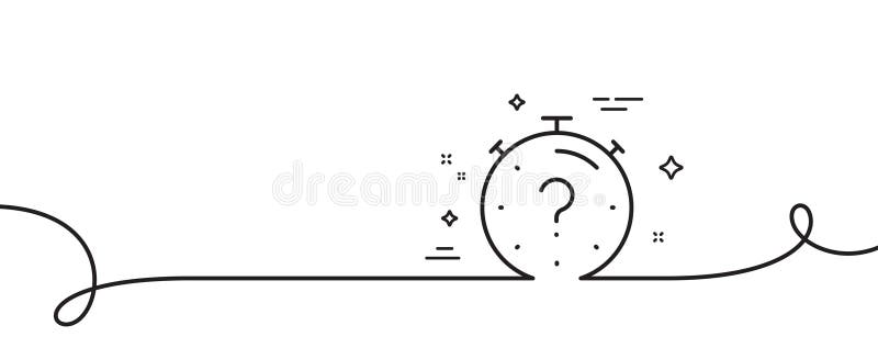 Quiz Line Icon. Timer with Question Mark. Continuous Line with Curl ...