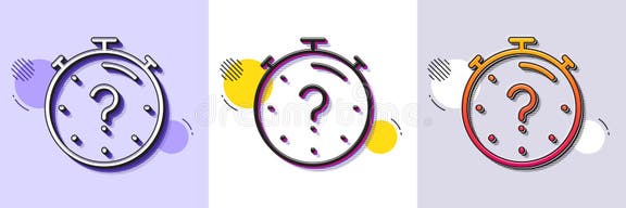 Quiz Line Icon. Timer with Question Mark. Halftone Dotted Pattern ...
