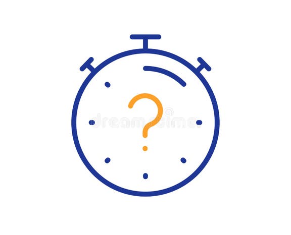Quiz Line Icon Timer With Question Mark Vector Stock Illustration