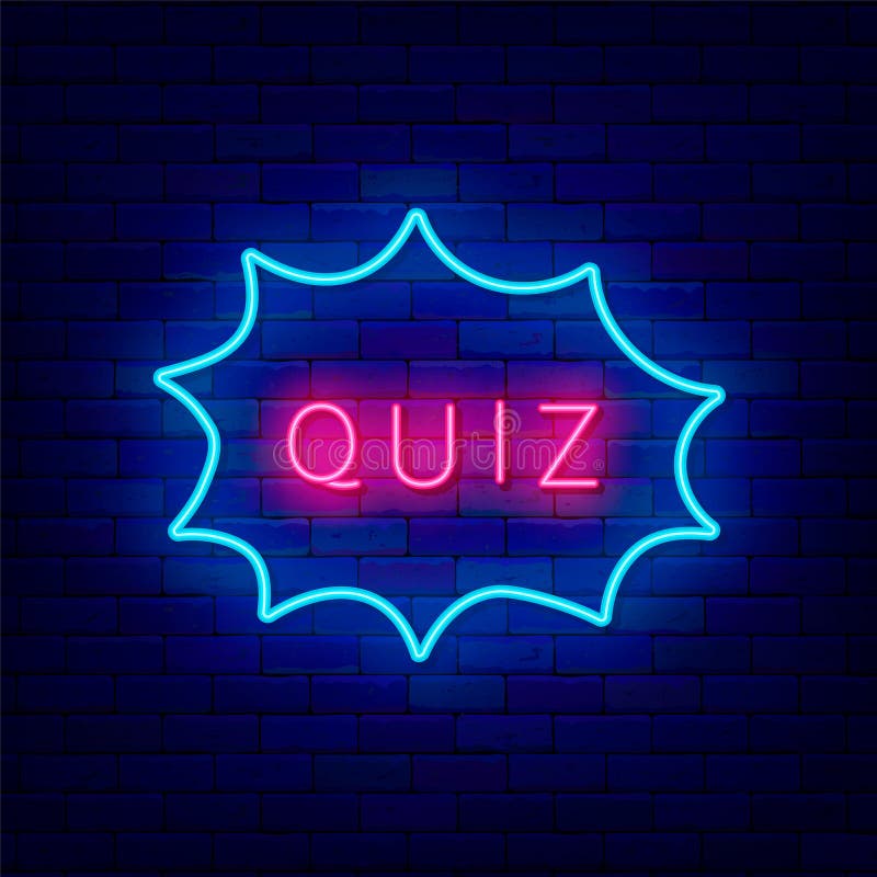 Neon Sign Quiz Frame Stock Illustrations – 215 Neon Sign Quiz Frame ...