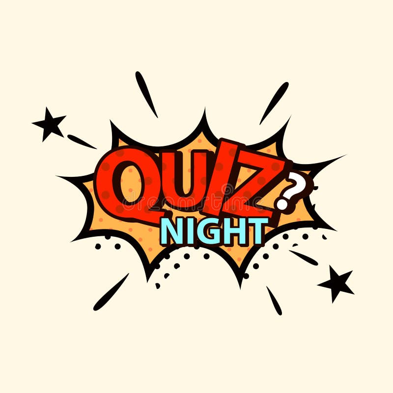 Quiz Night in Comic Style. Quiz Brainy Game Vector Design Stock ...