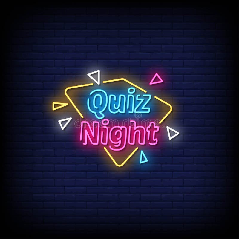 Trivia Night Neon Signs Style Text Vector Stock Vector - Illustration ...