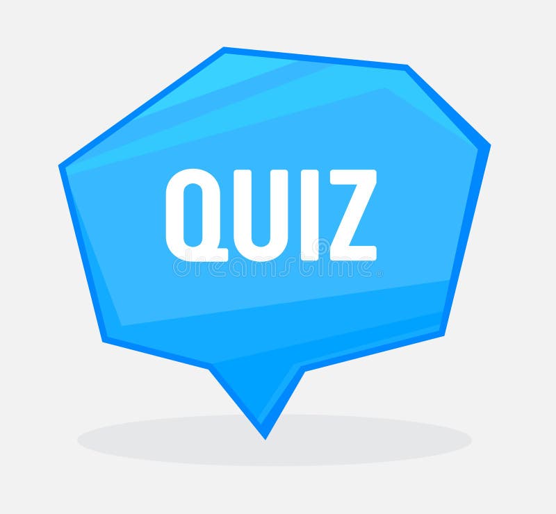 Quiz Quote Banner with Typography in Blue Geometric Speech Bubble ...