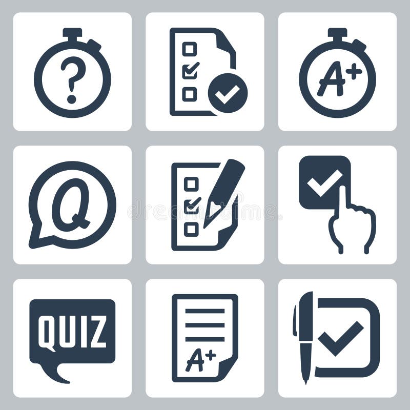 Quiz Icon Set Stock Illustrations – 7,401 Quiz Icon Set Stock ...