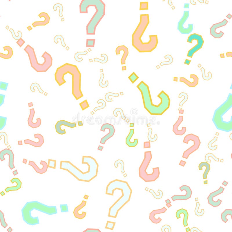 Quiz Seamless Pattern. Question Marks, Doubt, Faq Stock Vector ...