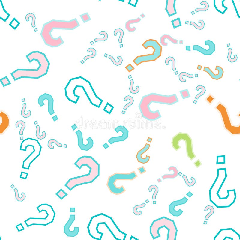 Quiz Seamless Pattern. Question Marks, Doubt, Faq Stock Illustration ...