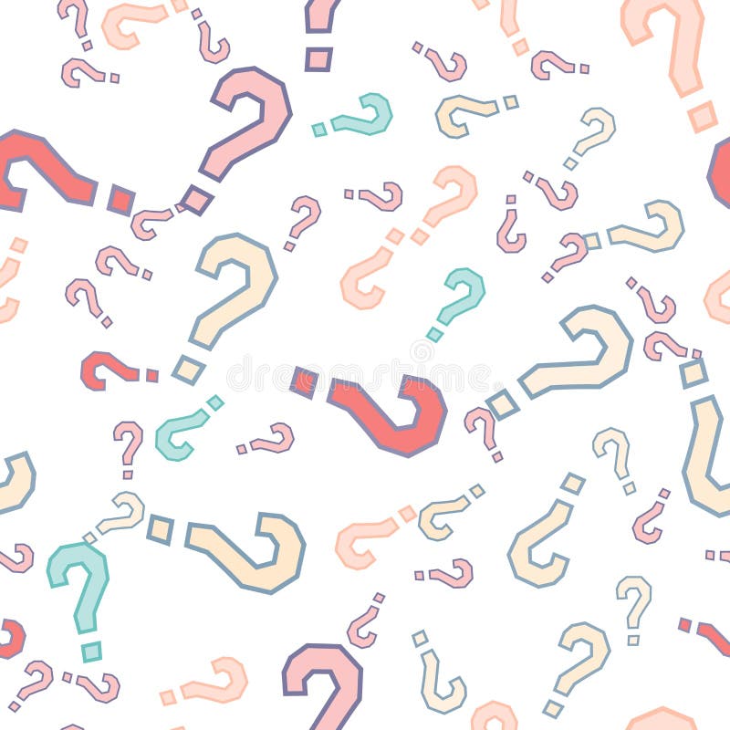 Quiz Seamless Pattern. Question Marks, Doubt, Faq Stock Vector ...