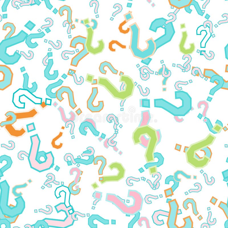 Quiz Seamless Pattern. Question Marks, Doubt, Faq Stock Vector ...