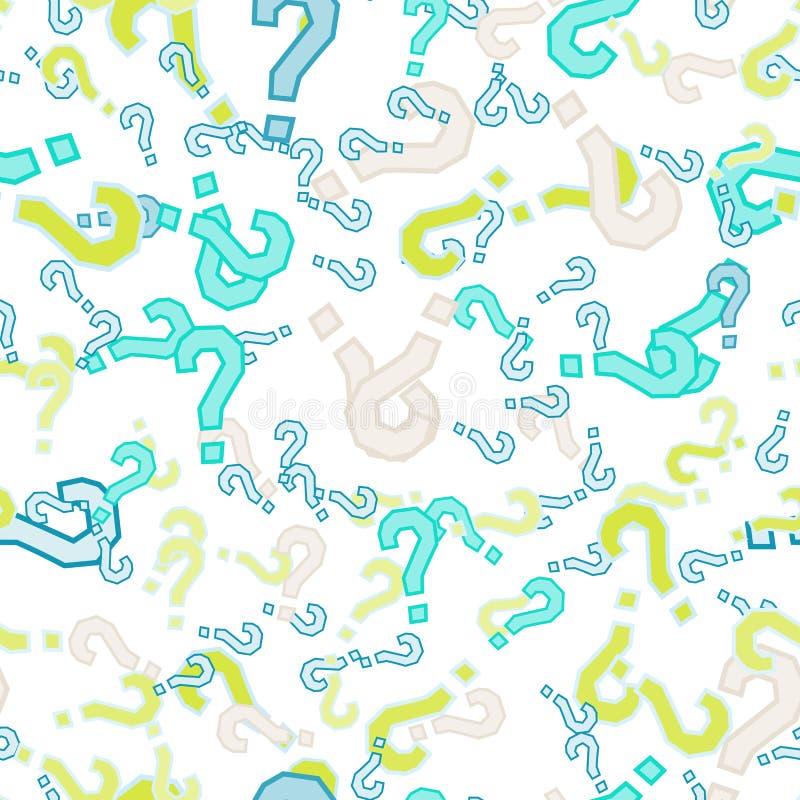 Quiz Seamless Pattern. Question Marks, Doubt, Faq Stock Vector ...