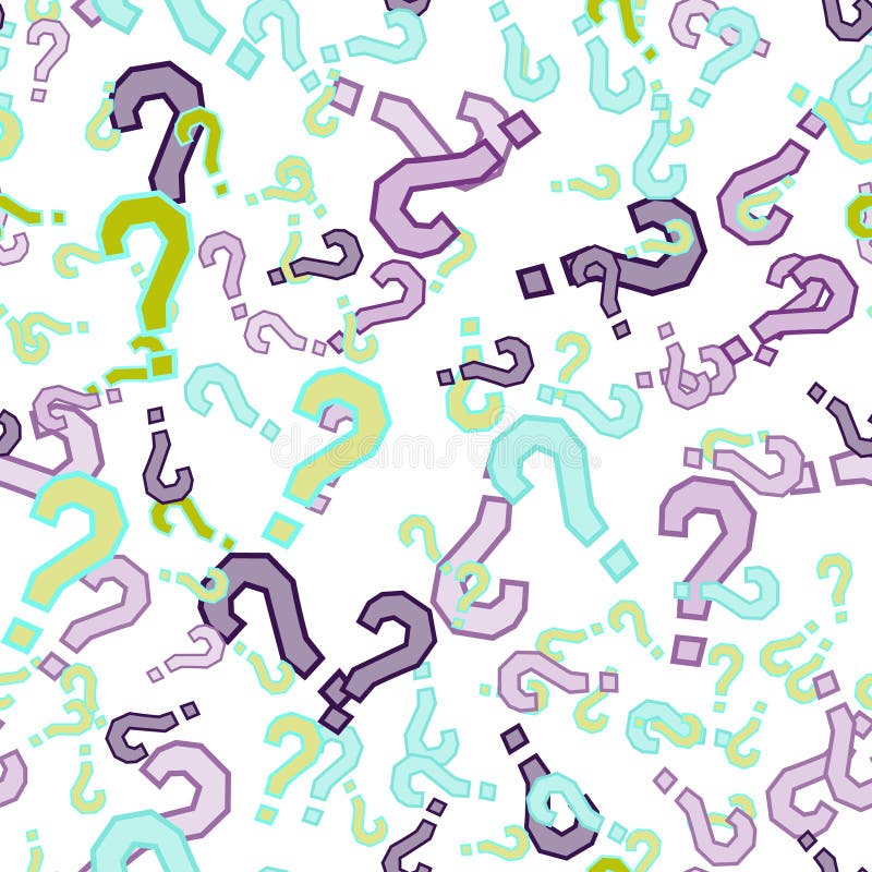 Quiz Seamless Pattern. Question Marks, Doubt, Faq Stock Vector ...