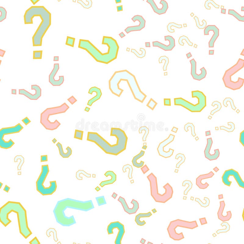 Quiz Seamless Pattern. Question Marks, Doubt, Faq Stock Vector ...