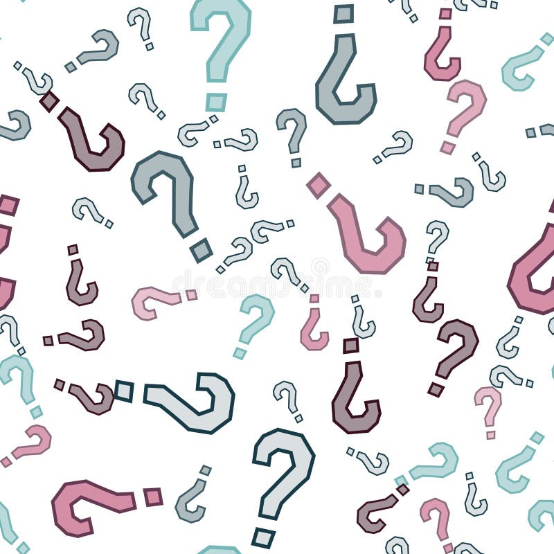 Quiz Seamless Pattern. Question Marks, Doubt, Faq Stock Vector ...