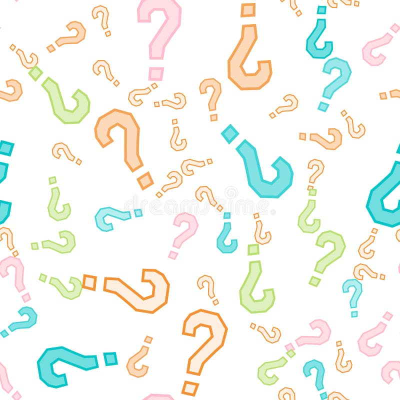 Quiz Seamless Pattern. Question Marks, Doubt, Faq Stock Vector ...