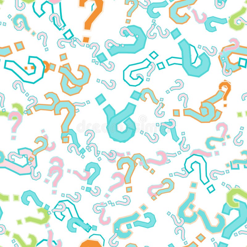 Quiz Seamless Pattern. Question Marks, Doubt, Faq Stock Vector ...