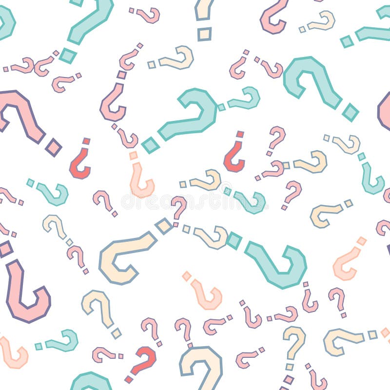 Quiz Seamless Pattern. Question Marks, Doubt, Faq Stock Vector ...