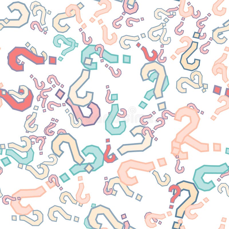 Quiz Seamless Pattern. Question Marks, Doubt, Faq Stock Vector ...