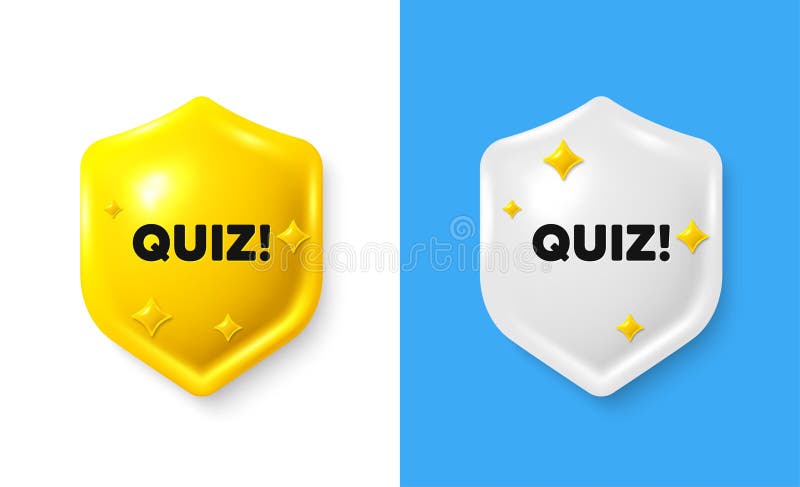 Quiz Symbol. Answer Question Sign. Shield 3d Banner with Text Box ...