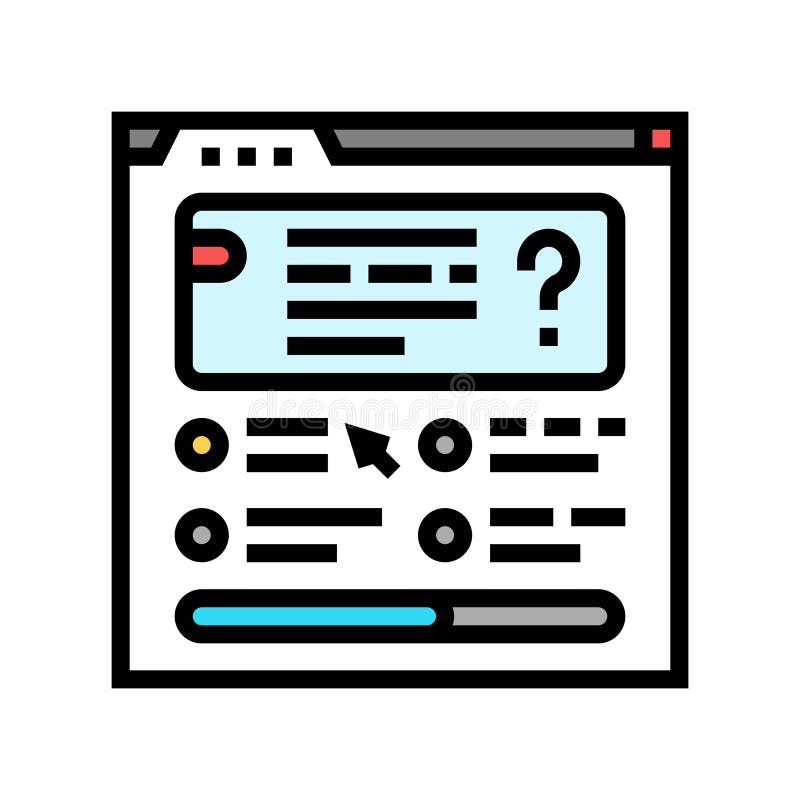 Quiz Tests Online Learning Platform Color Icon Vector Illustration ...