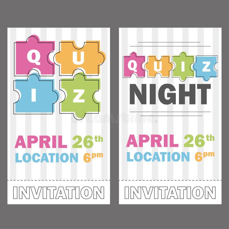 Quiz Thin Line Concept. Vector Illustration - Invitation Stock Vector ...