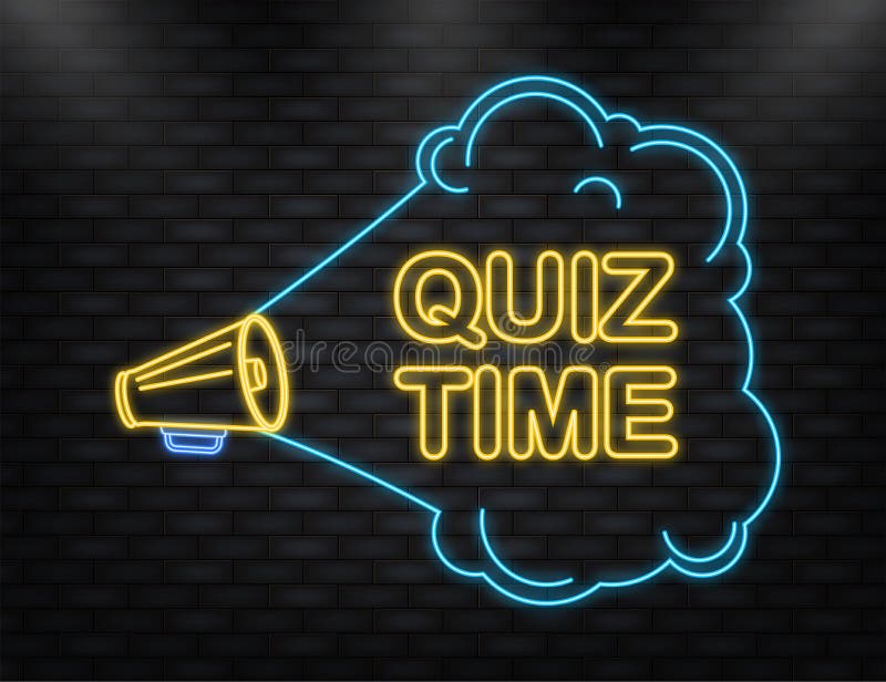 Quiz Blue Banner in 3D Style on White Background. Vector Illustration ...