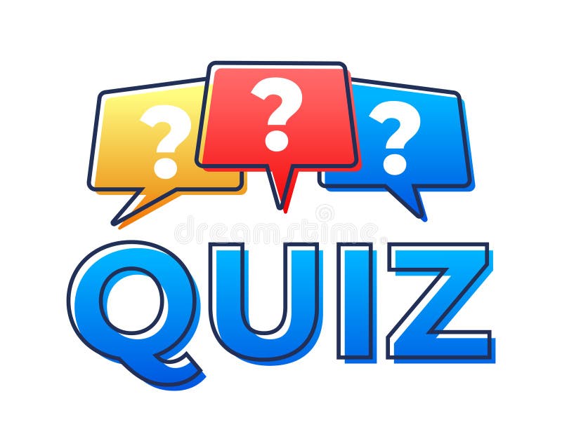 Quiz Time Colorful Typography Design with Question Marks Bubbles Stock ...