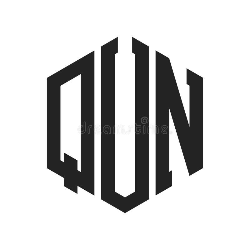 QUN Logo Design. Initial Letter QUN Monogram Logo Using Hexagon Shape ...