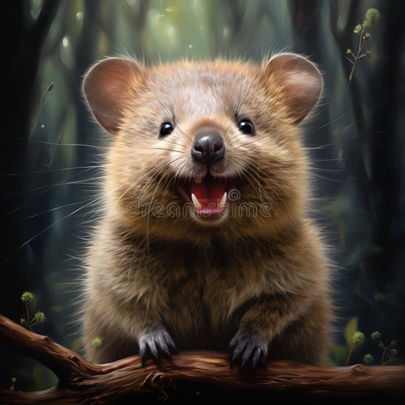 Quoka Animal Smiling,generative Ai Stock Illustration - Illustration of ...