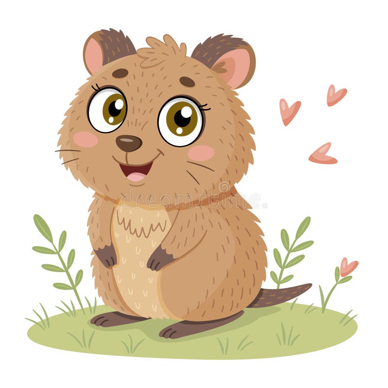 Cute Quokka, Funny Animal. Hand Drawn, Trendy Flat Style Isolated Stock ...
