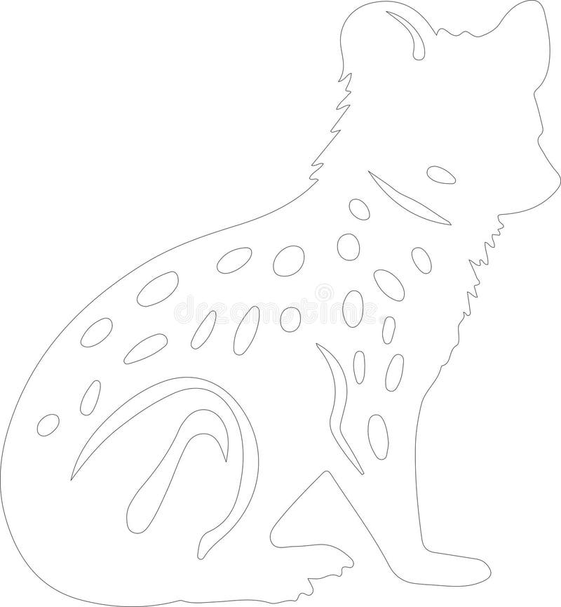 Quoll Outline Silhouette Generative Ai Stock Vector - Illustration of ...