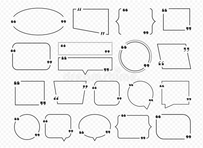 Quotation Box. Black Counters Comment Bubbles and Round or Square Shape ...